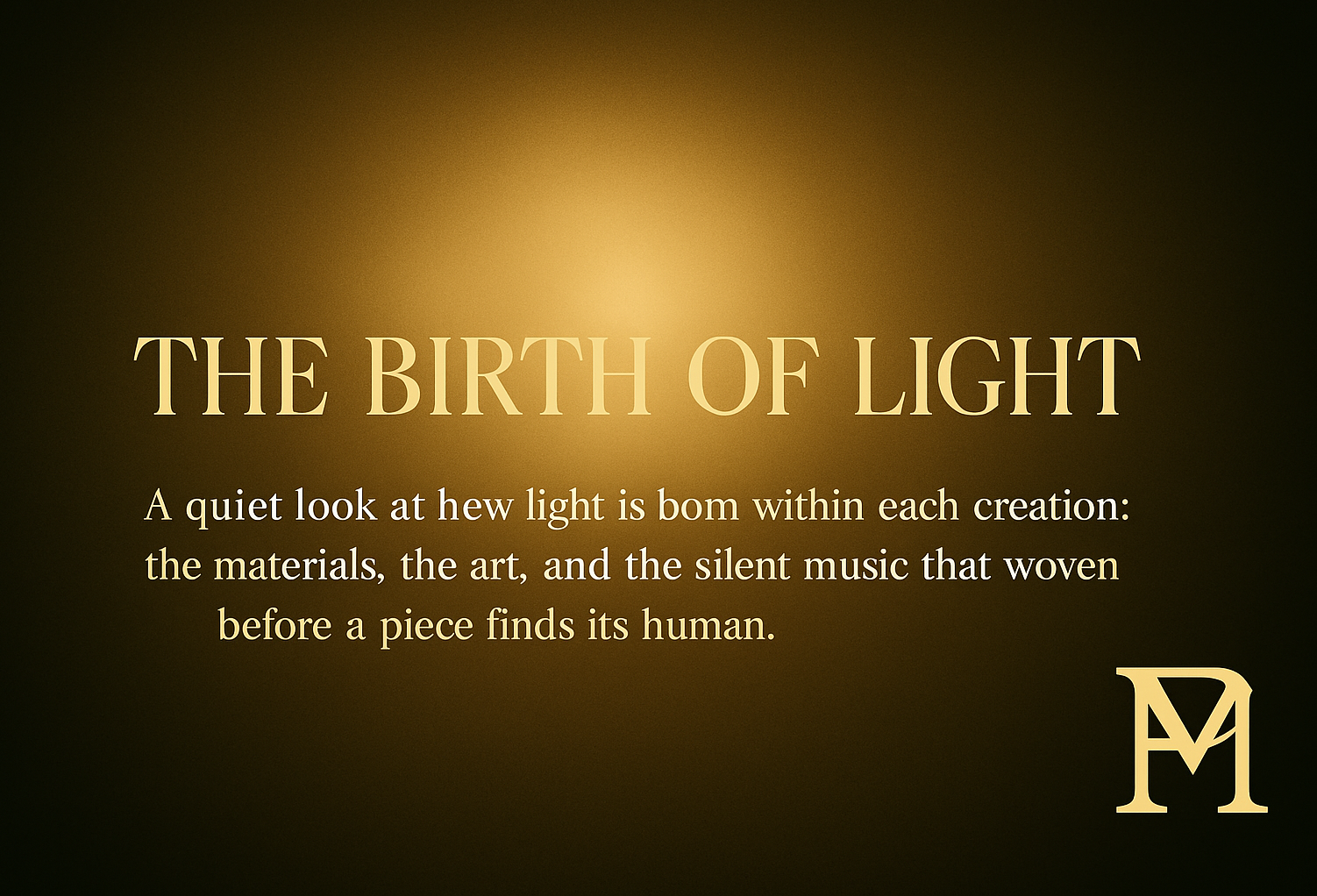 The Birth of Light – Art, Materials & Silent Music | Journal – POLMADEVA